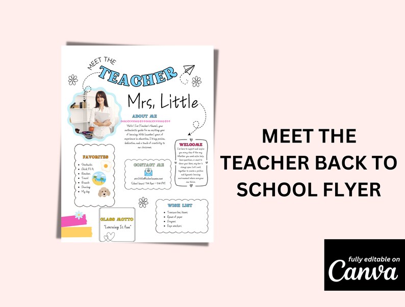Meet the Teacher | Teacher Template | Back to School Flyer | Teacher ...