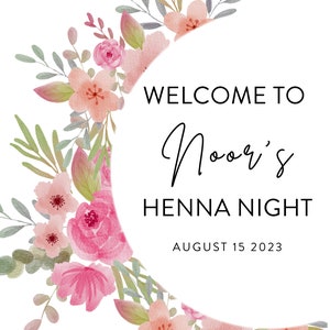 Henna Night Welcome Sign | Mehndi Welcome Sign | Sangeet Welcome Sign ...