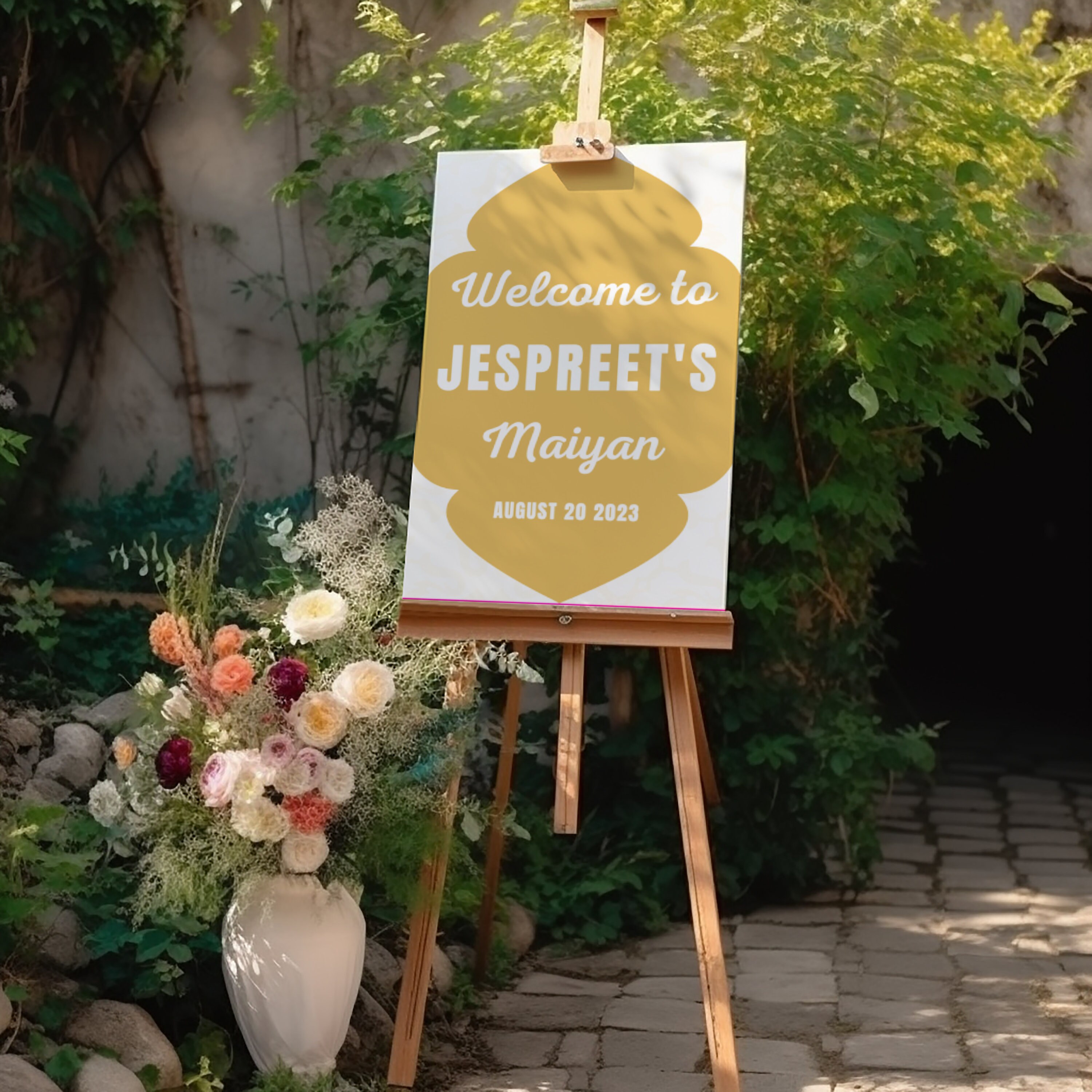 Maiyan Welcome Sign | Punjabi Sikh Wedding Welcome Sign | Haldi Sign ...