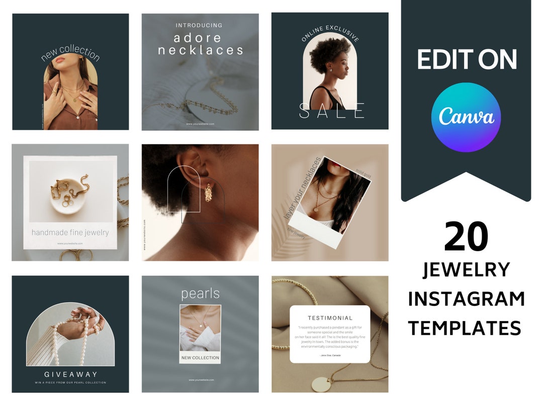 Jewellery Instagram Templates | Canva Jewellery Templates | Social ...