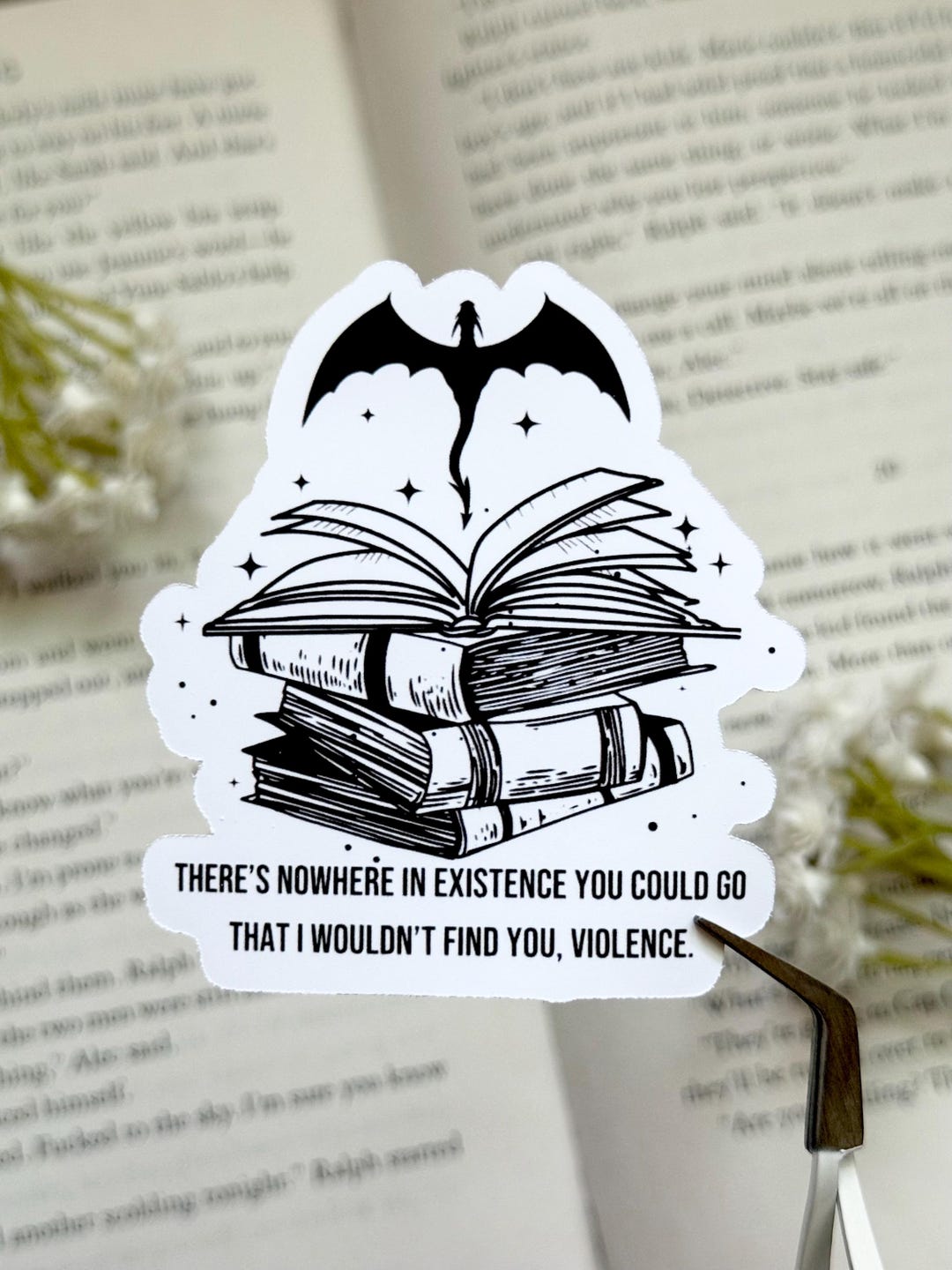 Fourth Wing Inspired Sticker Vinyl Kindle iPad Laptop Waterbottle Iron Flame Onyx Storm Book ...