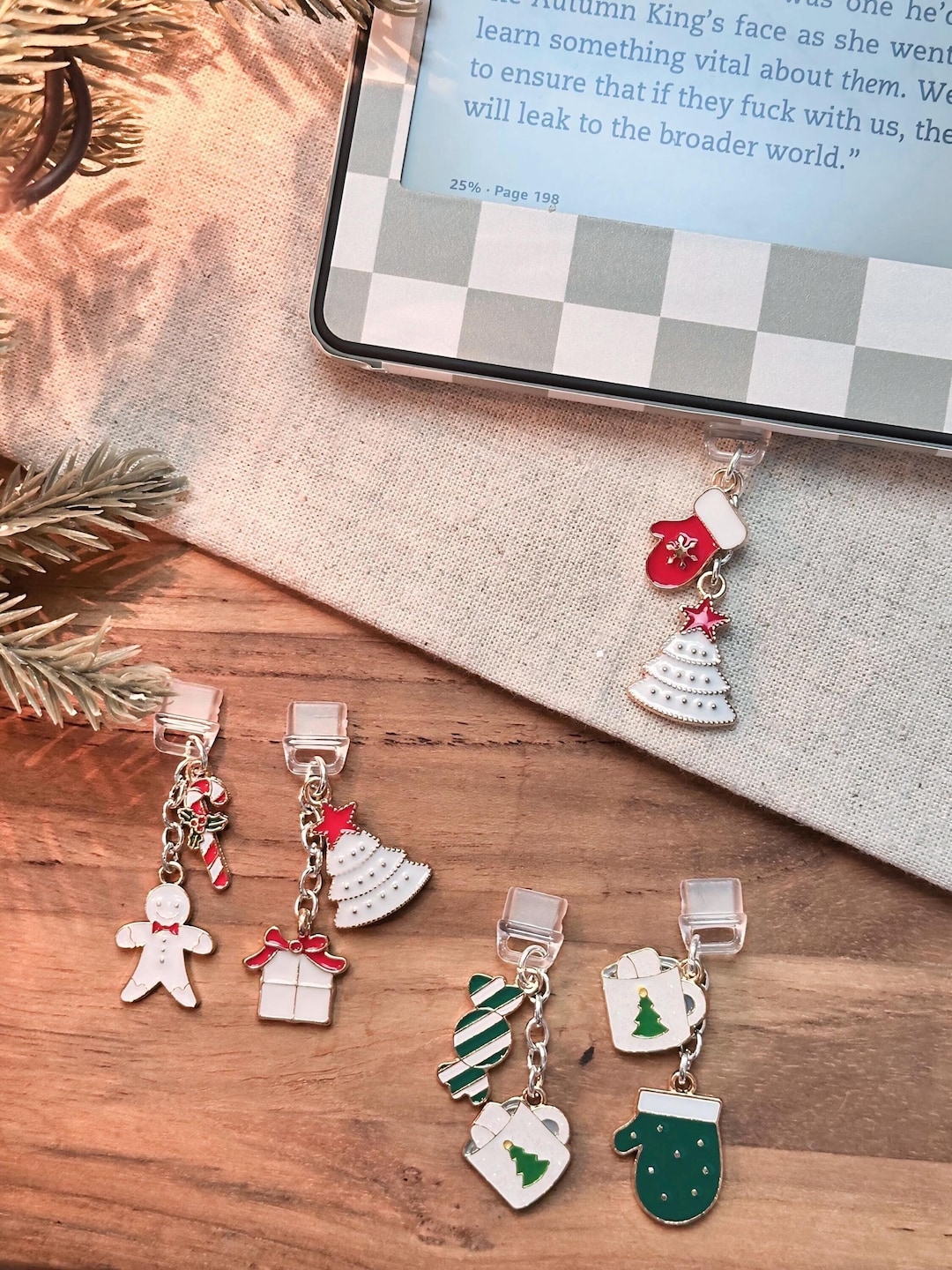 Holiday | Christmas Kindle Charm | Dust Plug | Usbc / USB-C / Type C ...