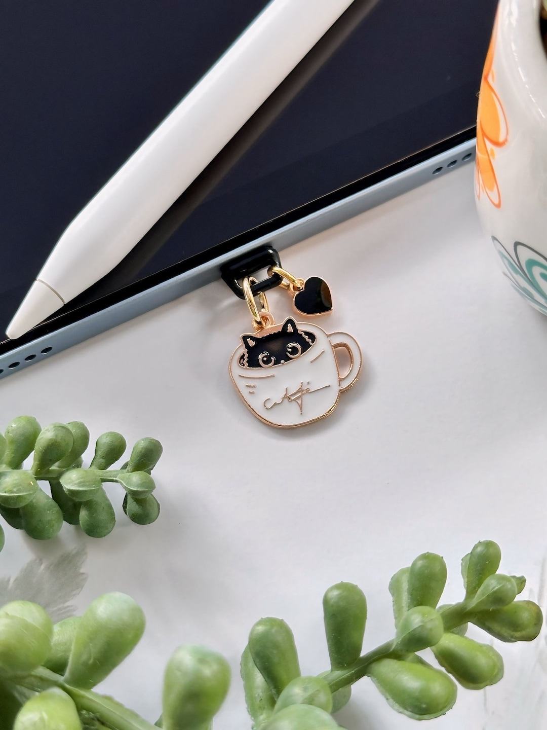 Cup Kitty Cat Phone Charm Usb-c/type C Iphone/lightning Port Switch ...