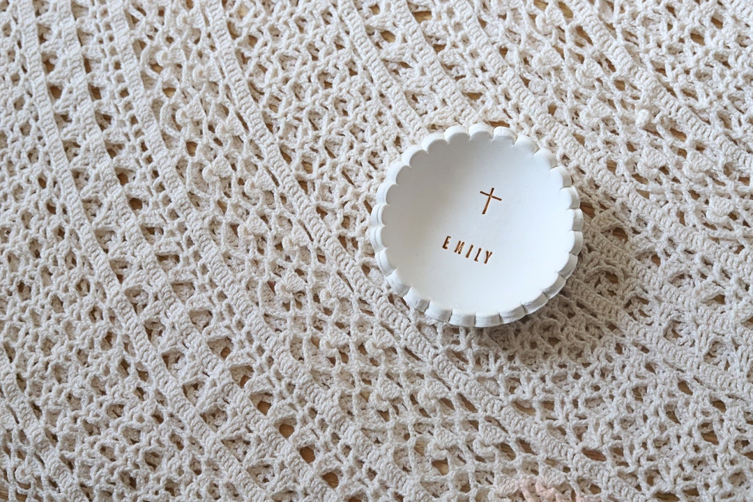 Cross Jewelry Dish, First Communion Favors, Ring Dish With Cross, First ...
