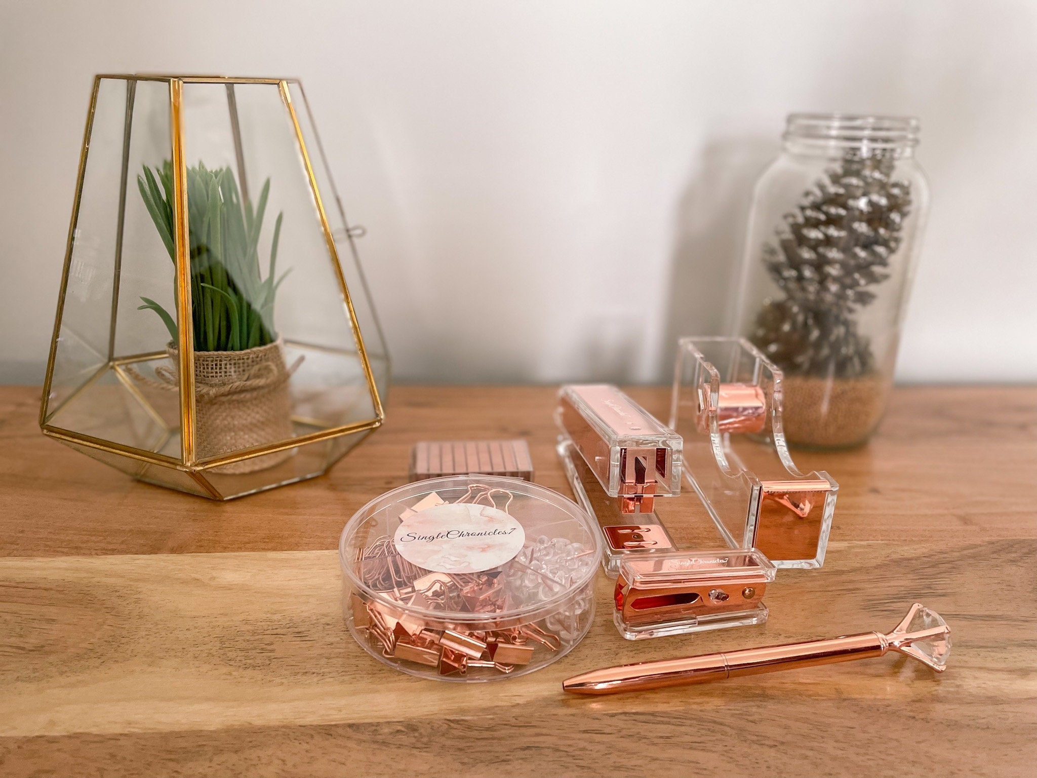 7 Piece Rose Gold Desk Organizer Set I Office I Business I - Etsy