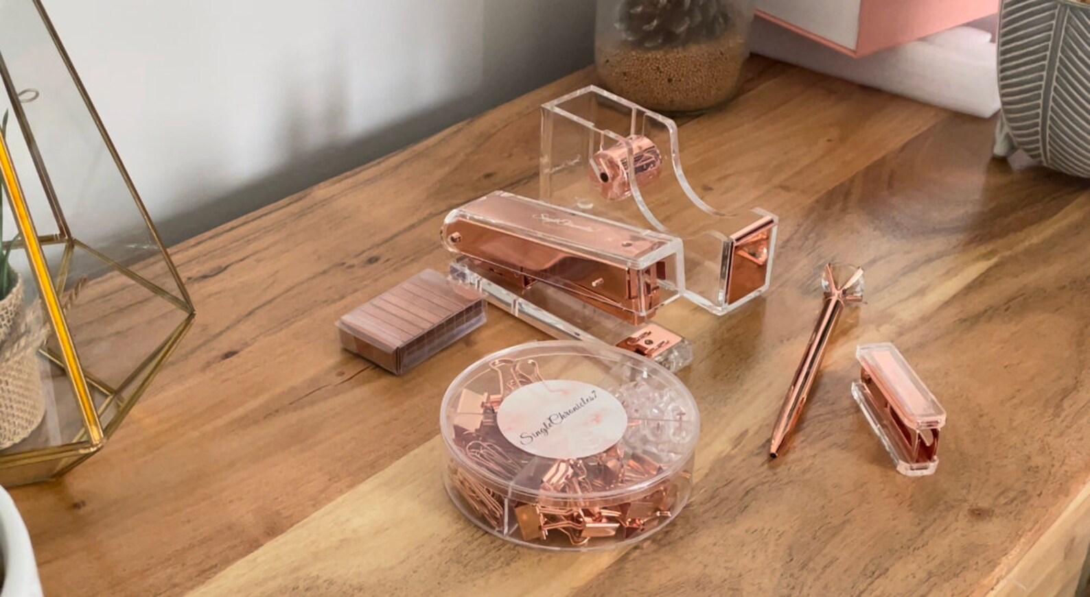 7 Piece Rose Gold Desk Organizer Set I Office I Business I - Etsy