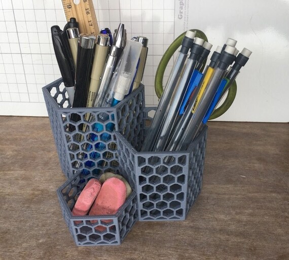 Geometric Desk Storage Cup 3D Printed Hexagonal Pencil Pen - Etsy