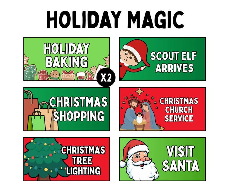 Calendar Magnets - Holiday Magic Magnet Set - Etsy