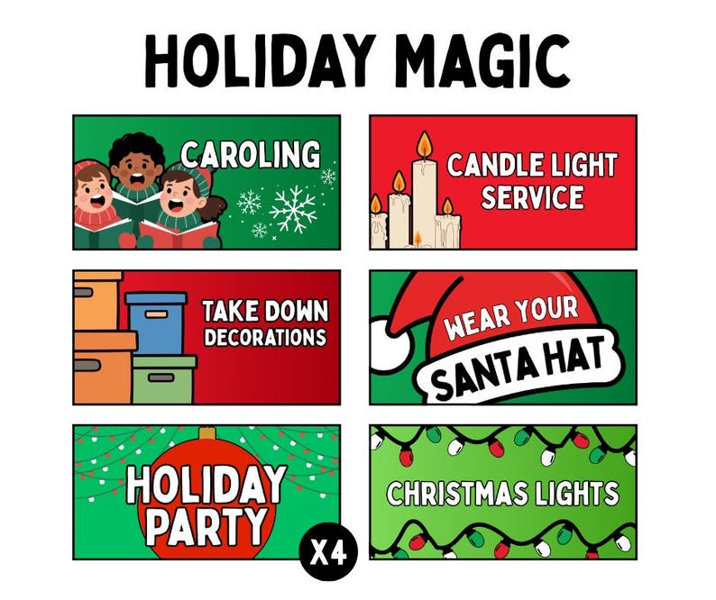 Calendar Magnets - Holiday Magic Magnet Set - Etsy