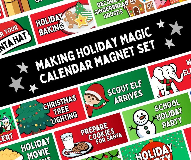 Calendar Magnets - Holiday Magic Magnet Set - Etsy