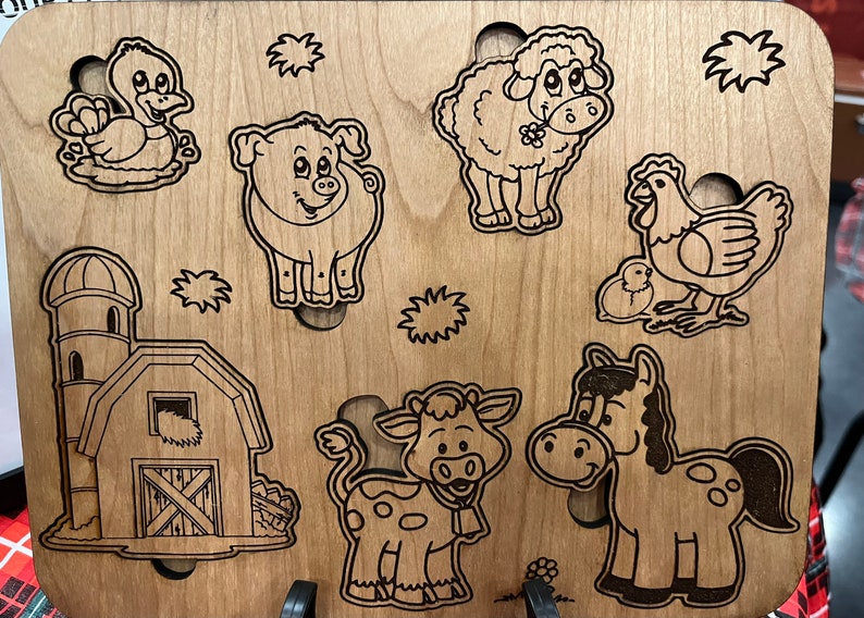Kids Farm Animal Puzzle - Etsy