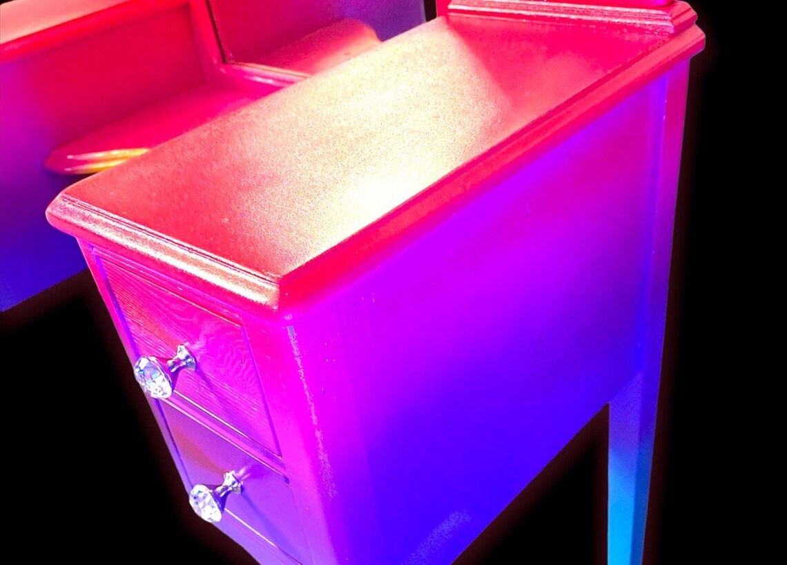 Custom Antique Neon Rainbow Vanity - Etsy