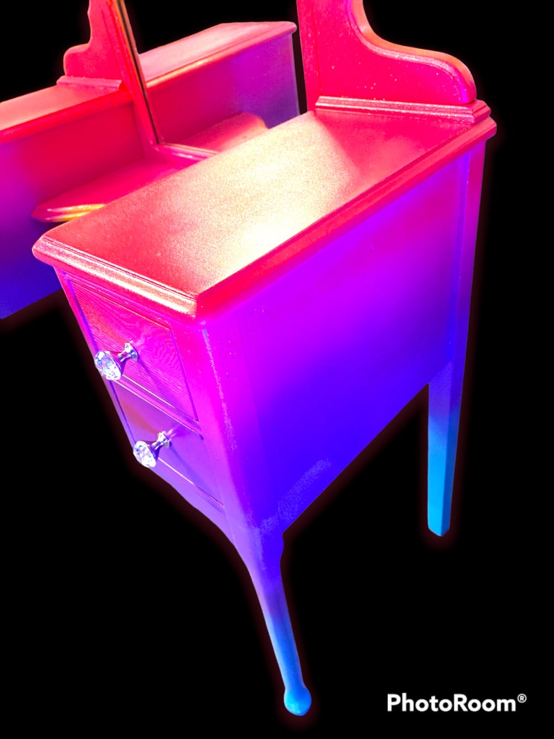 Custom Antique Neon Rainbow Vanity - Etsy