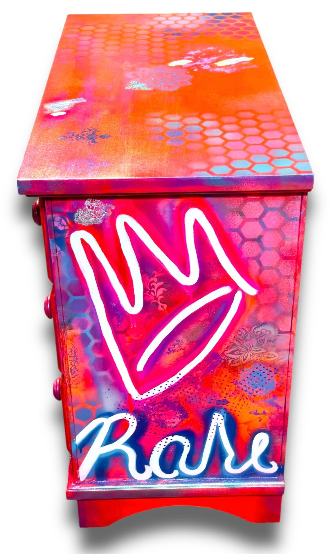 Orange and Pink Neon Light Dresser - Etsy