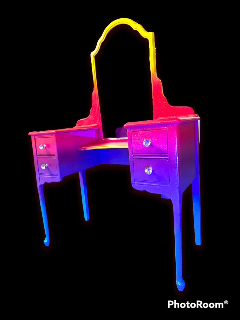 Custom Antique Neon Rainbow Vanity - Etsy