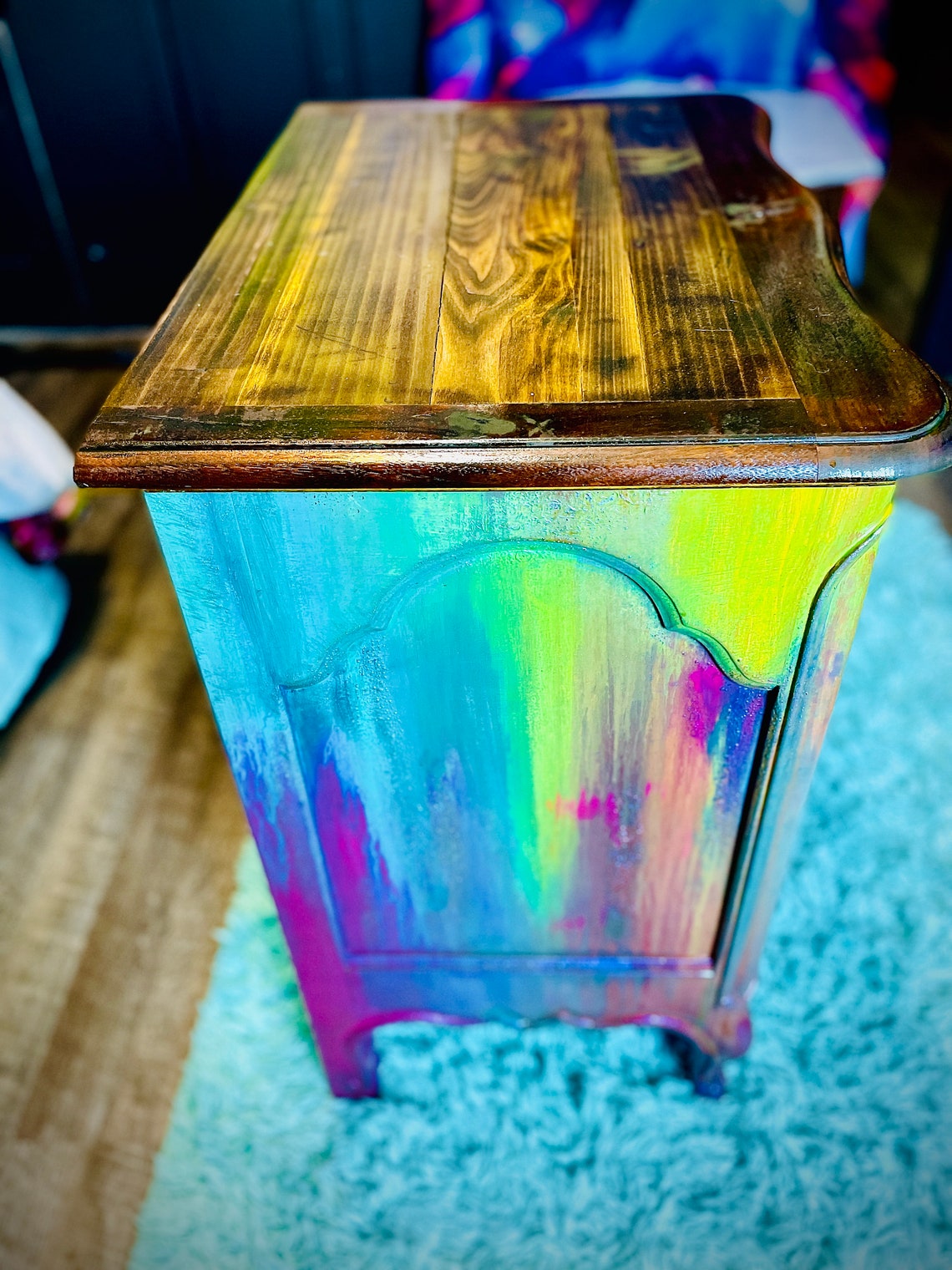 SOLD Neon Ombré Nightstand - Etsy