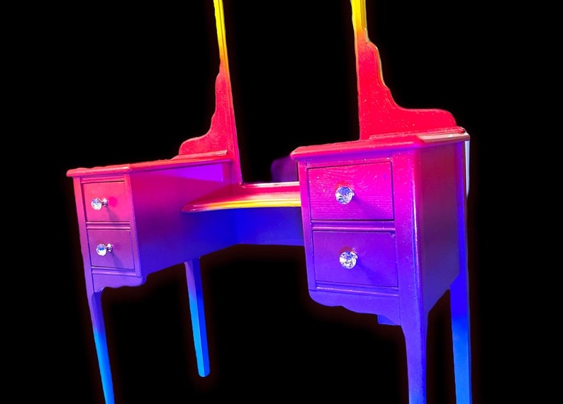 Custom Antique Neon Rainbow Vanity - Etsy
