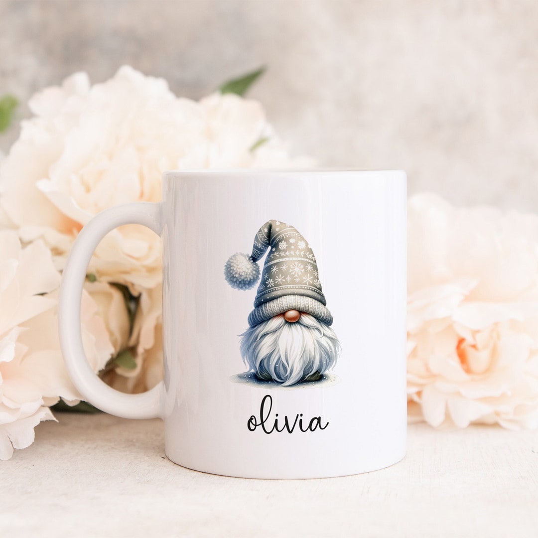 Personalised Gnome Name Mug or Coaster Gonk Christmas Birthday ...