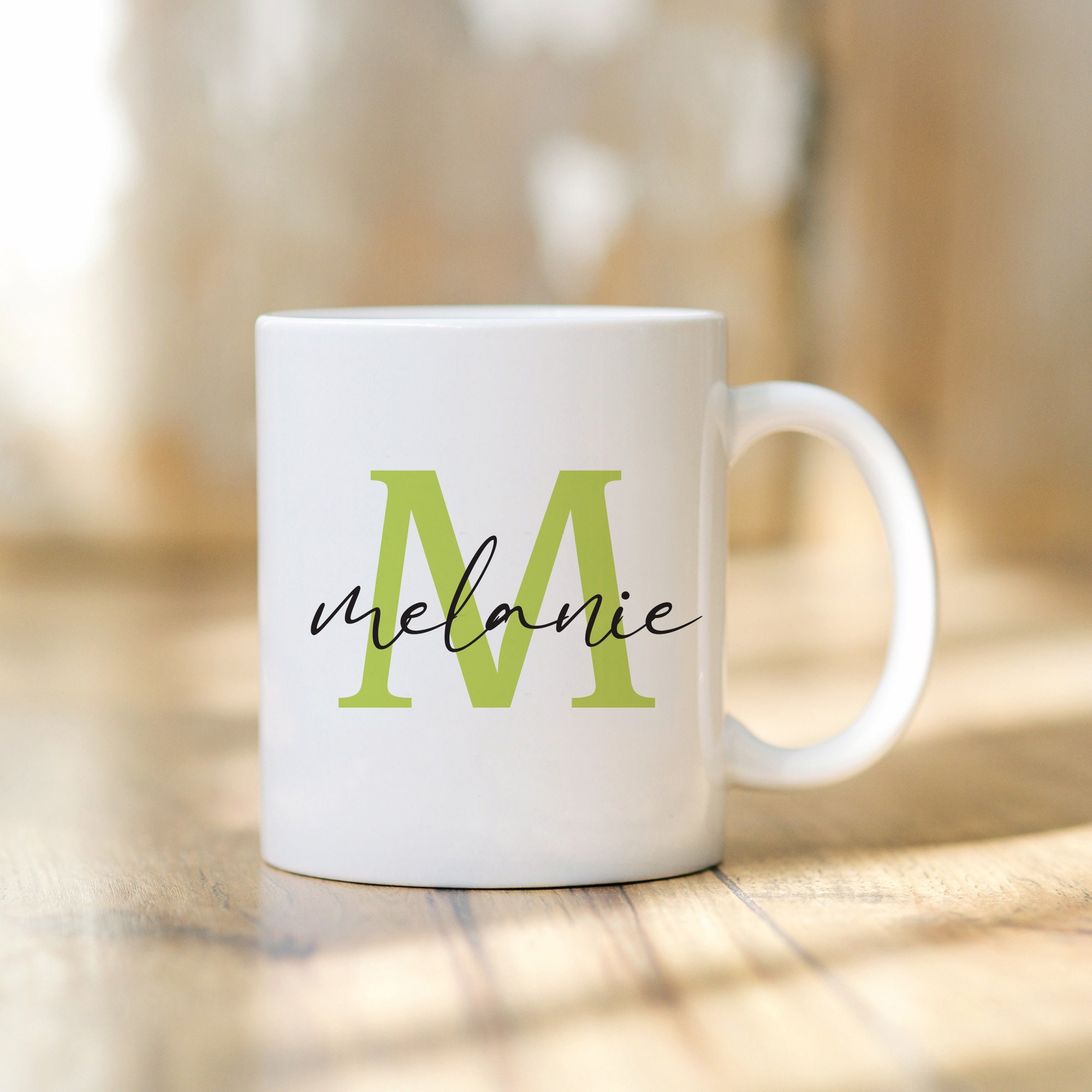 Personalised Initial and Name Mug or Coaster 8 COLOURS Available ...