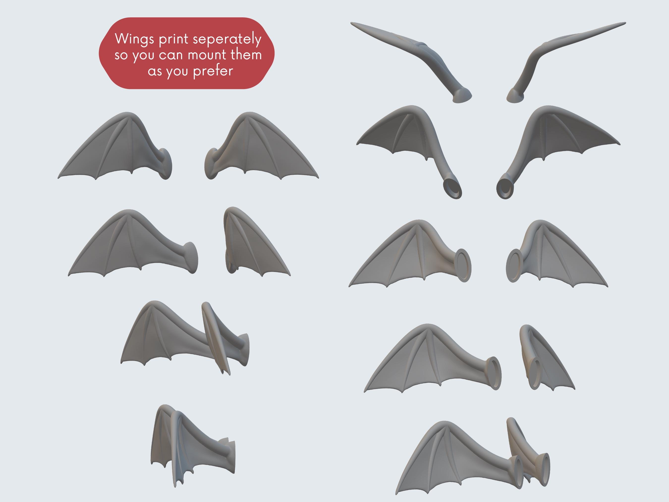 Moogle Bat Wing and Harness STL File - Etsy