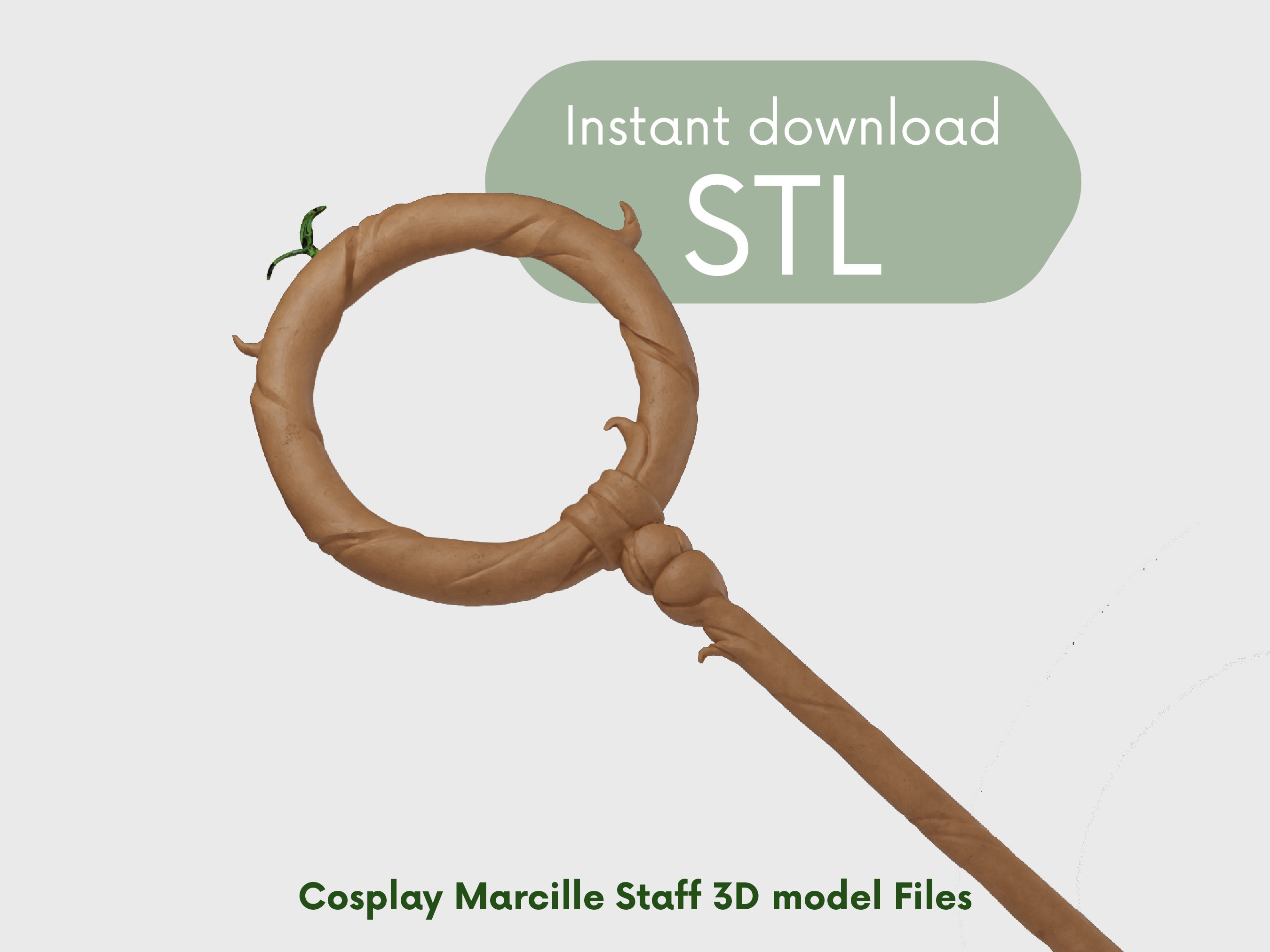 Marcille Magic Staff Cosplay 3D Model - Etsy