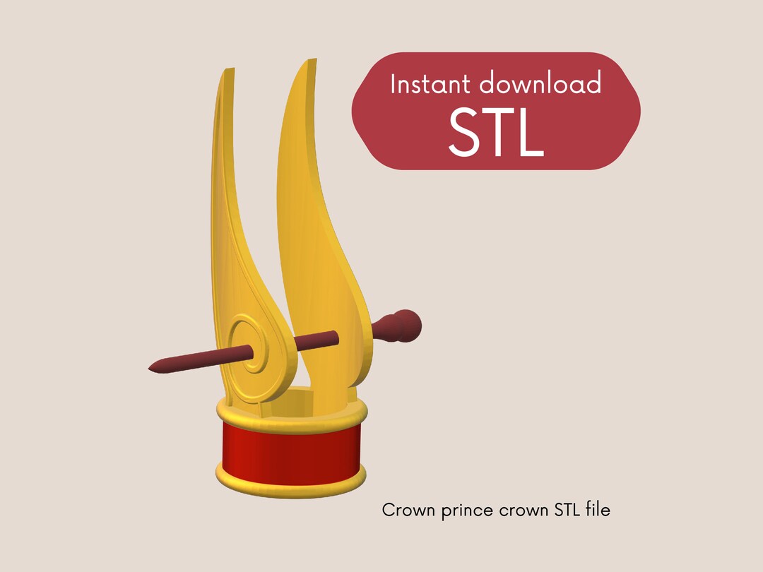 Prince Crown Worn by Roku STL Cosplay Model - Etsy