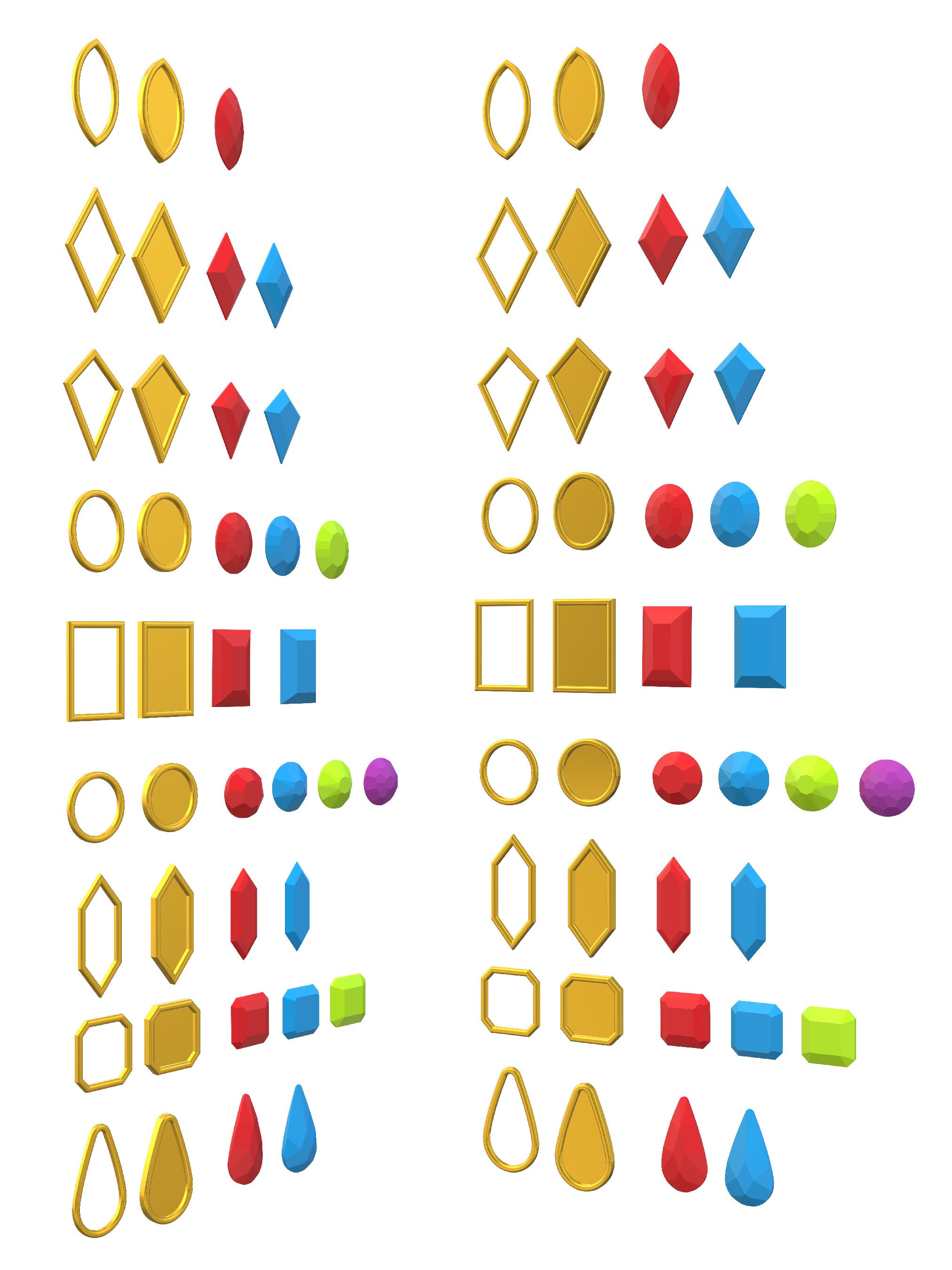 Flat Back STL Gem Set for Personal and Commercial Use - Etsy