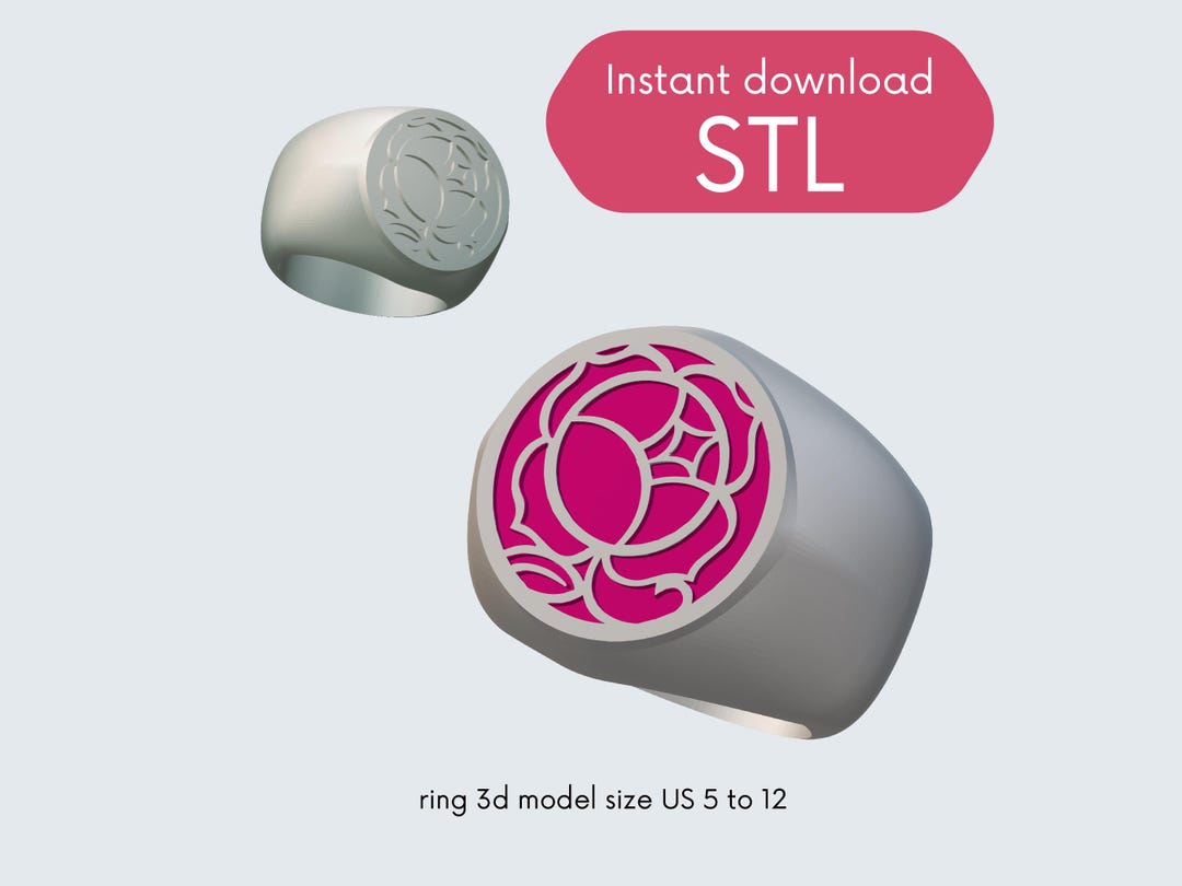 Utena Rose Ring STL File - Etsy