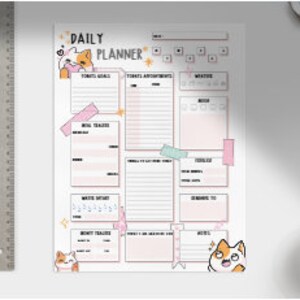 2024 Cute Kawaii Digital Printable Daily Planner Instant Download Daily ...