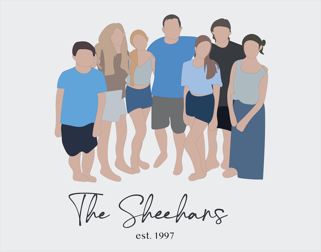 Custom Portrait Art Custom Family Portaits Custom Couple Portrait ...