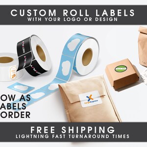 Superb Custom Printed Logo Labels for Product Packaging Roll Labels ...