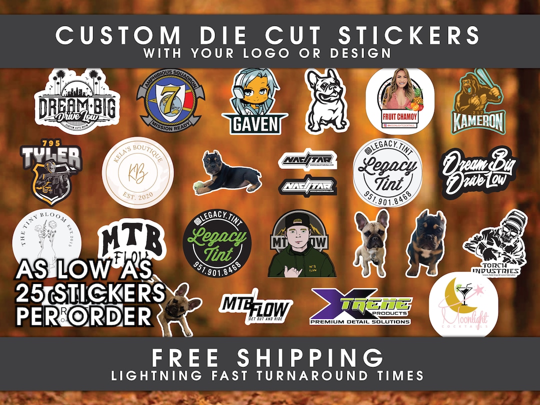 Glossy Stickers Bulk, Logo Die Cut Professional Printed Decals ...