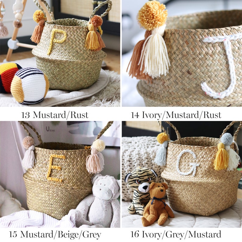 Personalised Letter Monogram Alphabet Storage Basket - Etsy