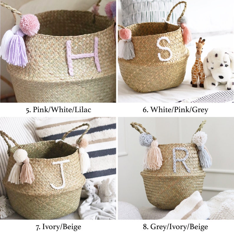 Personalised Letter Monogram Alphabet Storage Basket - Etsy