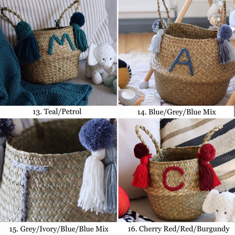 Personalised Letter Monogram Alphabet Storage Basket - Etsy