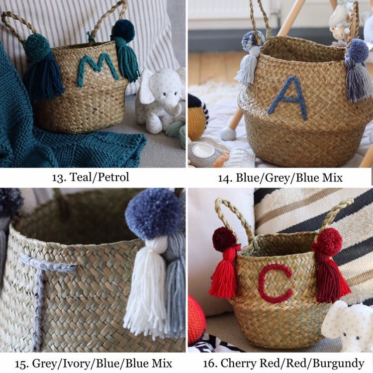 Personalised Letter Monogram Alphabet Storage Basket - Etsy
