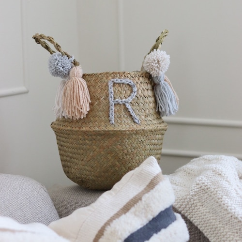 Personalised Letter Monogram Alphabet Storage Basket - Etsy