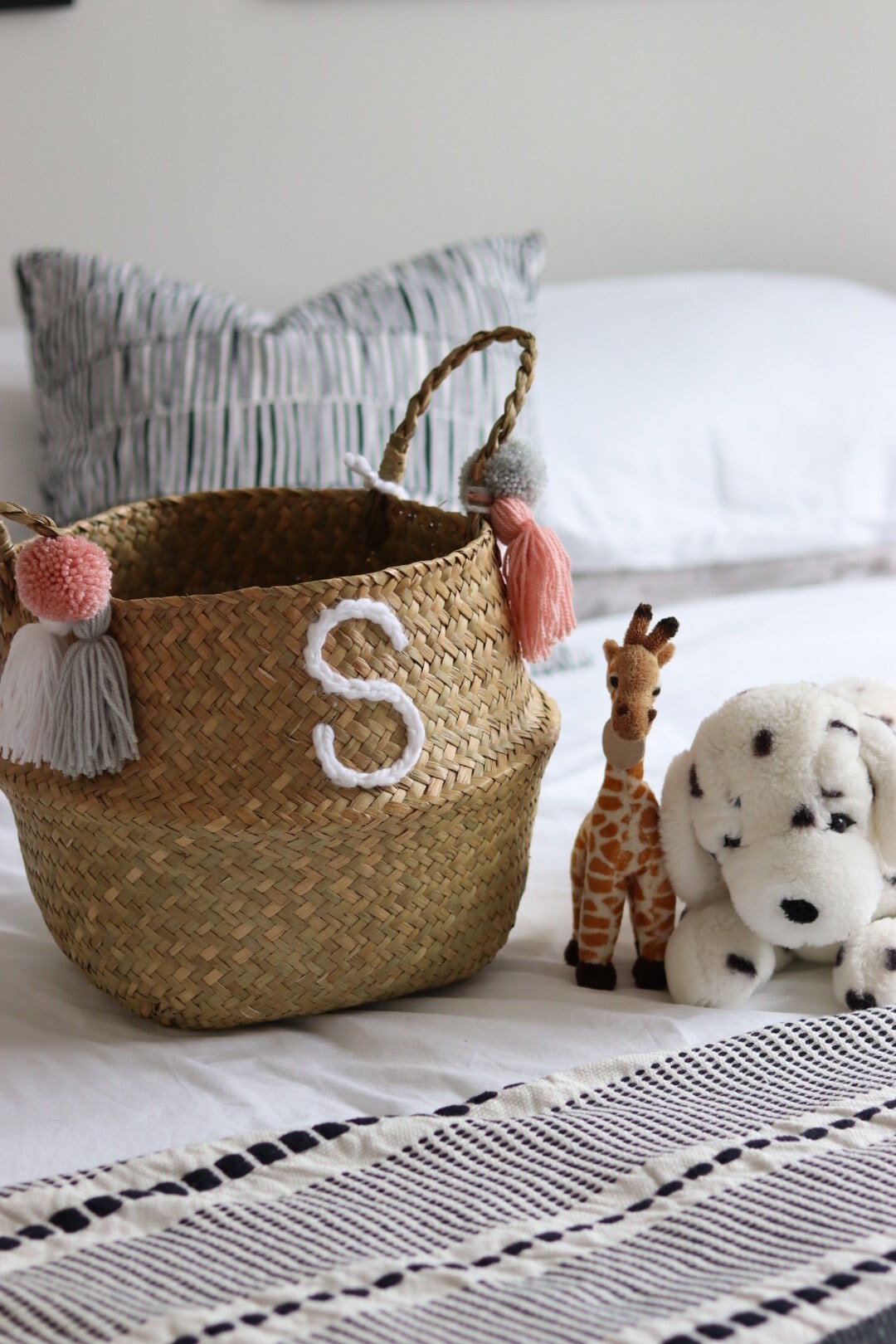 Personalised Letter Monogram Alphabet Storage Basket - Etsy