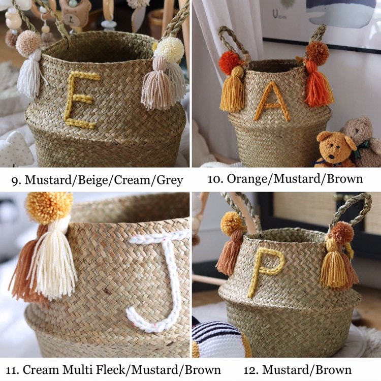 Personalised Letter Monogram Alphabet Storage Basket - Etsy