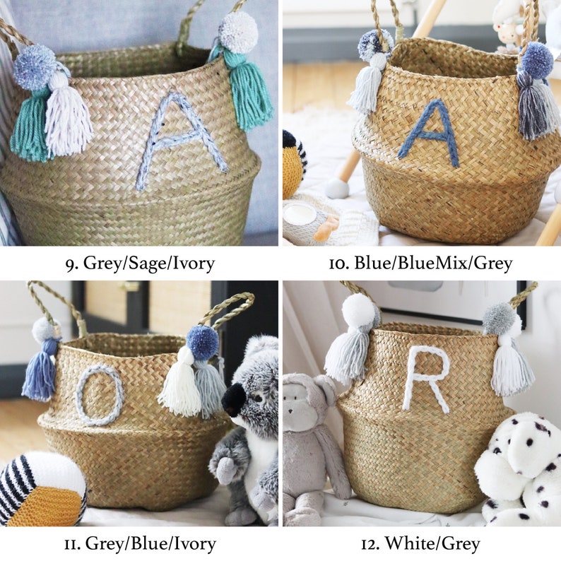 Personalised Letter Monogram Alphabet Storage Basket - Etsy