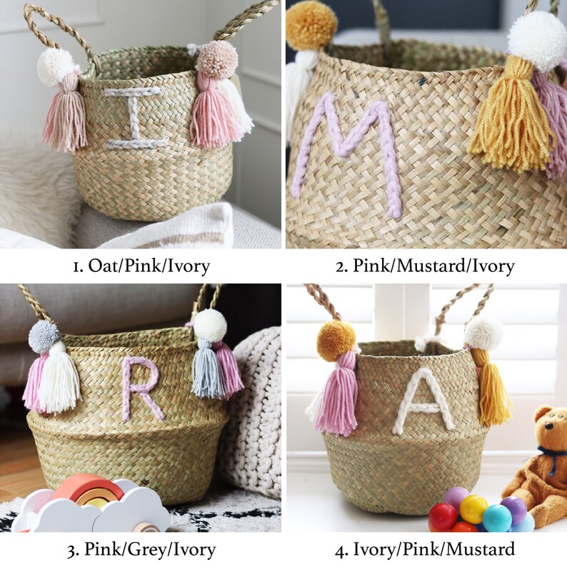 Personalised Letter Monogram Alphabet Storage Basket - Etsy