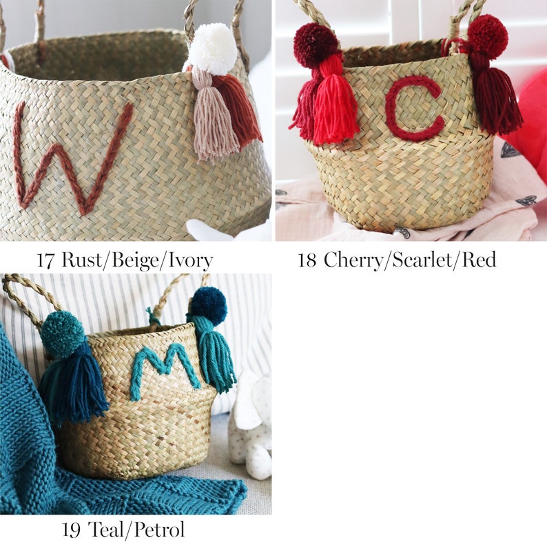 Personalised Letter Monogram Alphabet Storage Basket - Etsy
