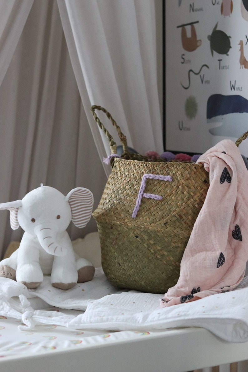 Personalised Letter Monogram Alphabet Storage Basket | Etsy