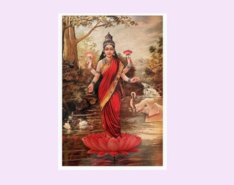 Buy Goddess Lakshmi Raja Ravi Varma Digital Download Online in India - Etsy