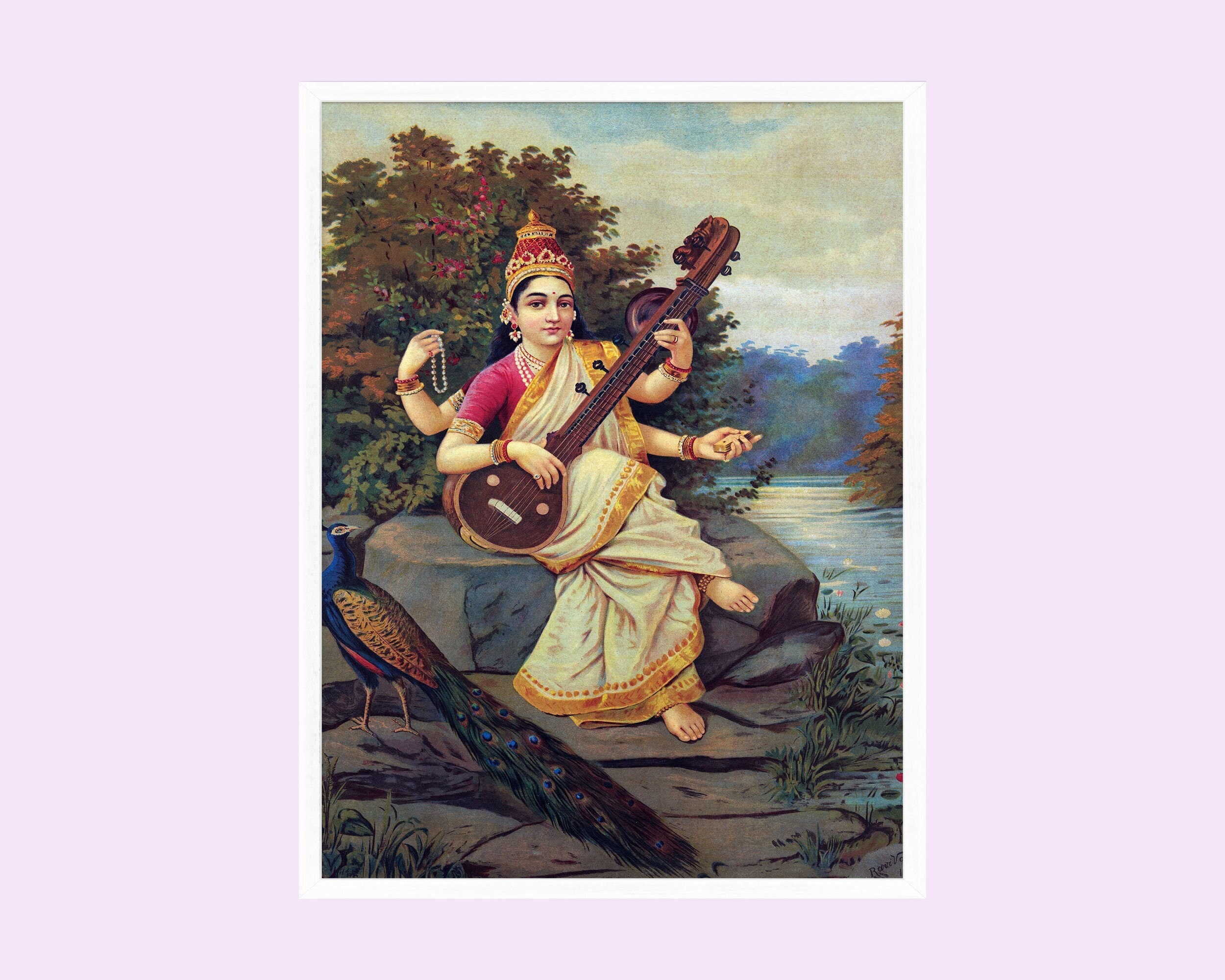 Saraswati Painting Raja Ravi Varma