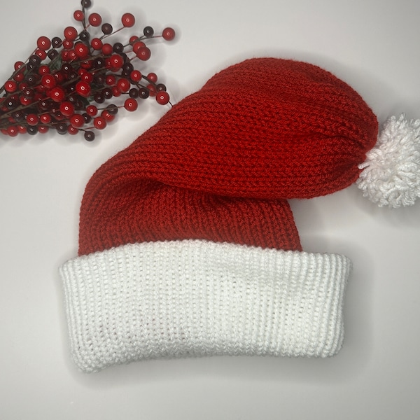 Knitted Santa Hat - Etsy