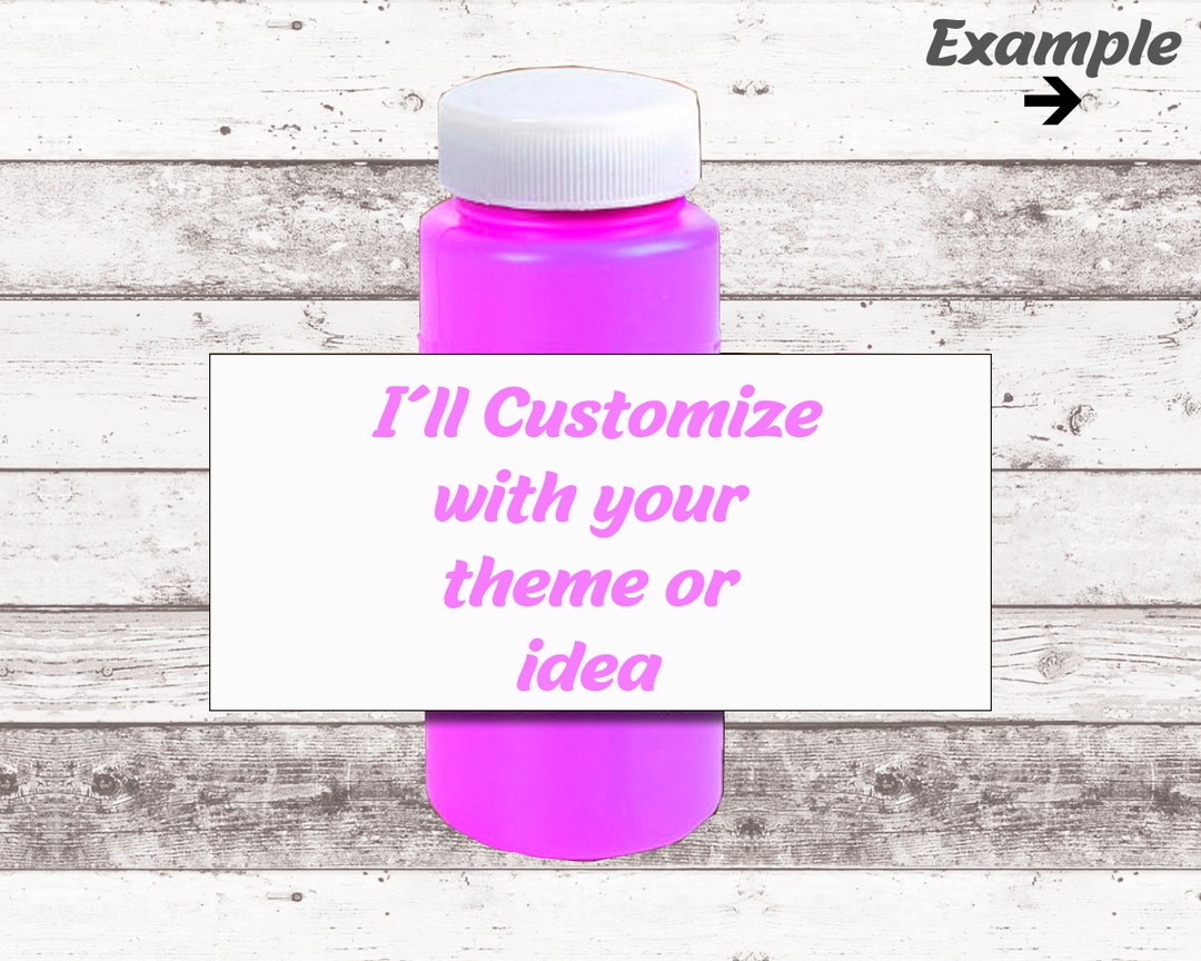 Custom Design Bubbles Label Custom Birthday Favor Custom - Etsy