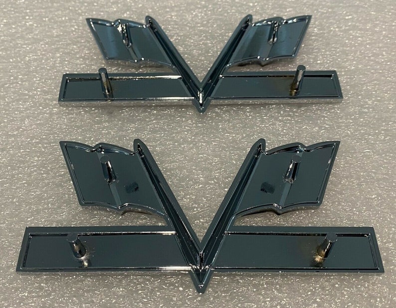 Big Block Chevrolet Chevy 496 Turbo Jet Crossflag Fender Emblems (pair ...