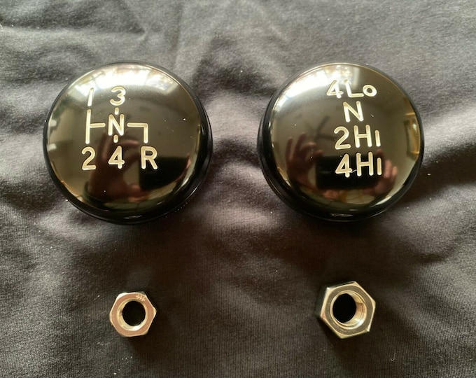 SM465 NP205 Black Billet Aluminum T-case & Transmission Shift Knob Set ...