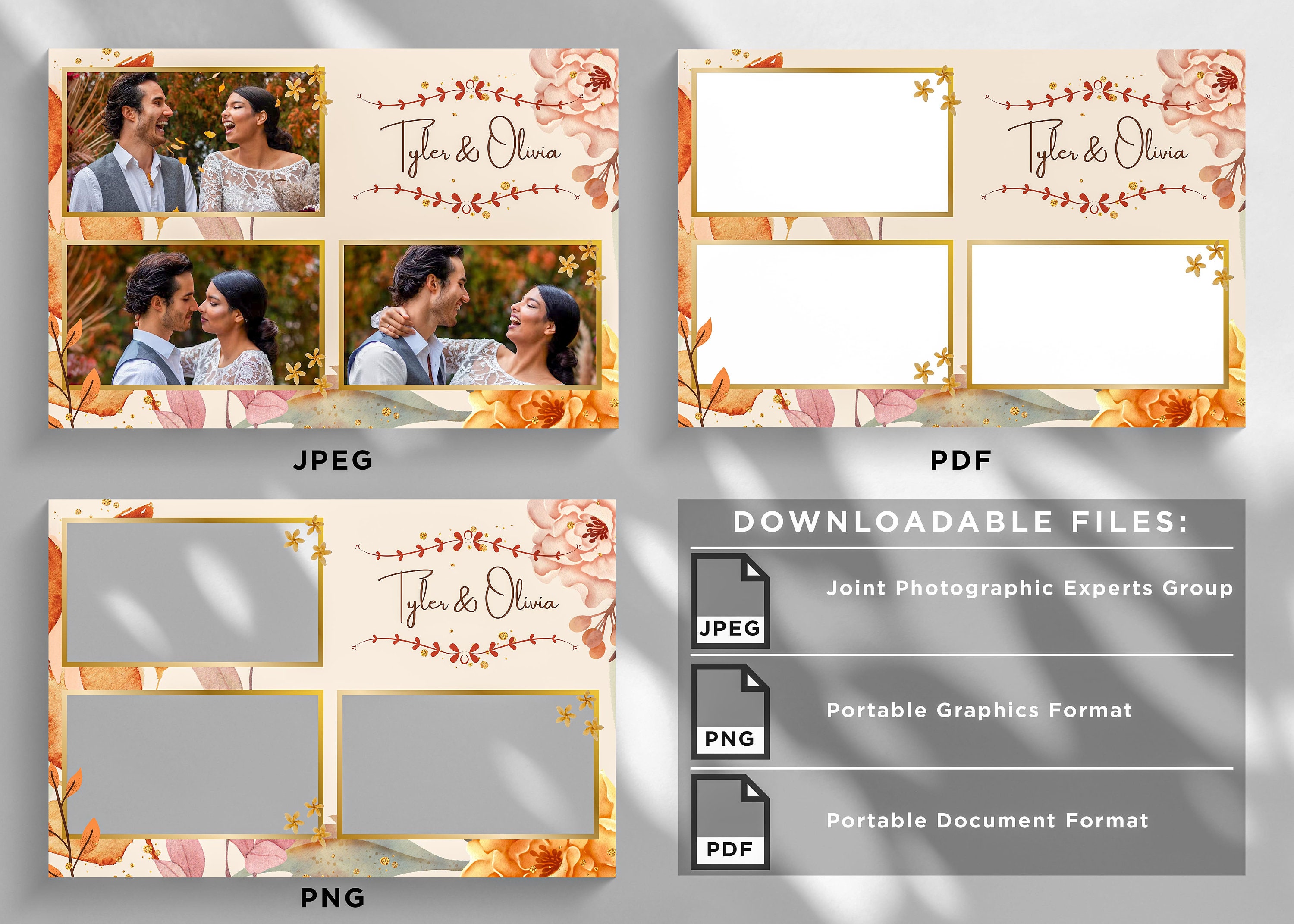 Photo Booth Template for Wedding Ceremony 4x6 Engagement Template ...